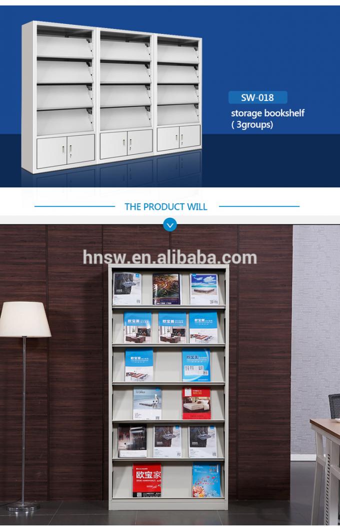 School Library Knocked Down Bookshelf Magazine Steel Shelf Rack