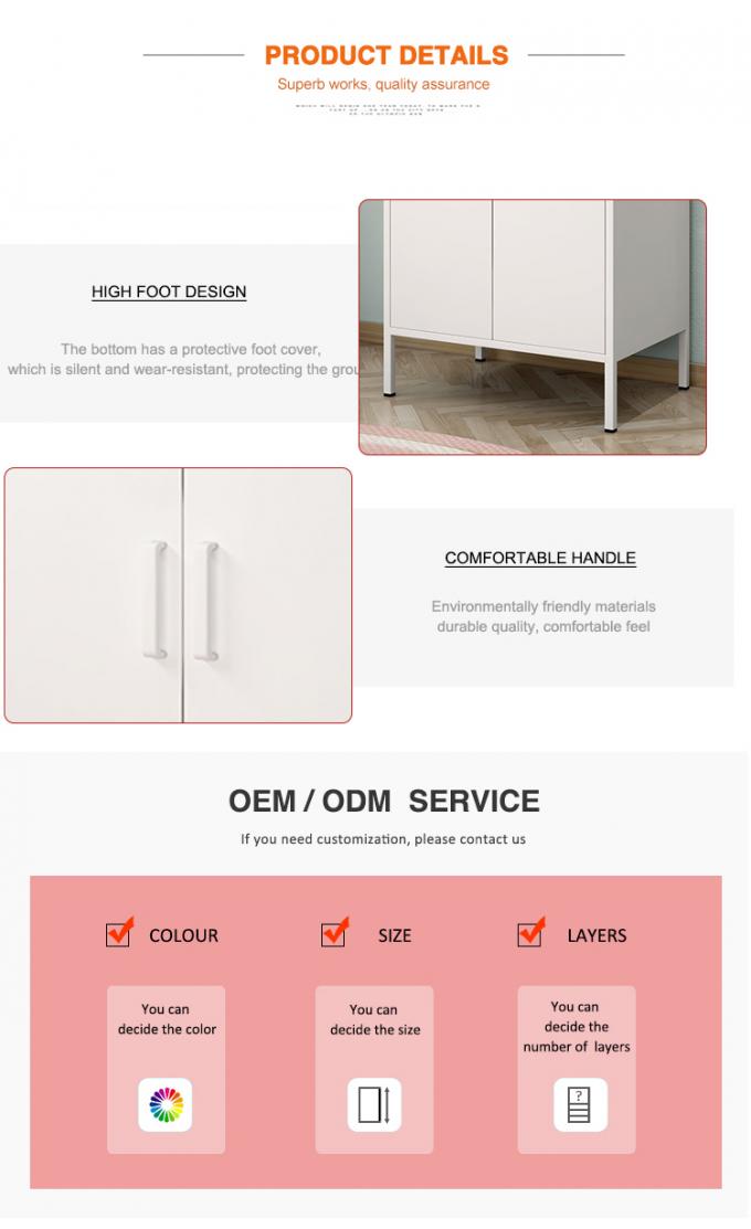 Bedroom two Metal Doors home Half Height Storage Locker With Foot