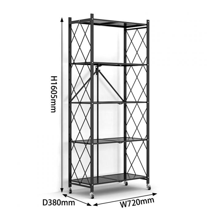 Closet Storage Metal Foldable 5 Layers Heavy Duty Shelving Rack