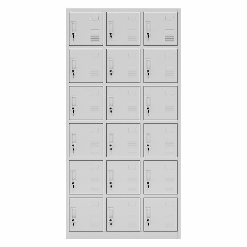 Light Grey 18 Doors Aluminum Alloy Handle Multi Door Storage Locker