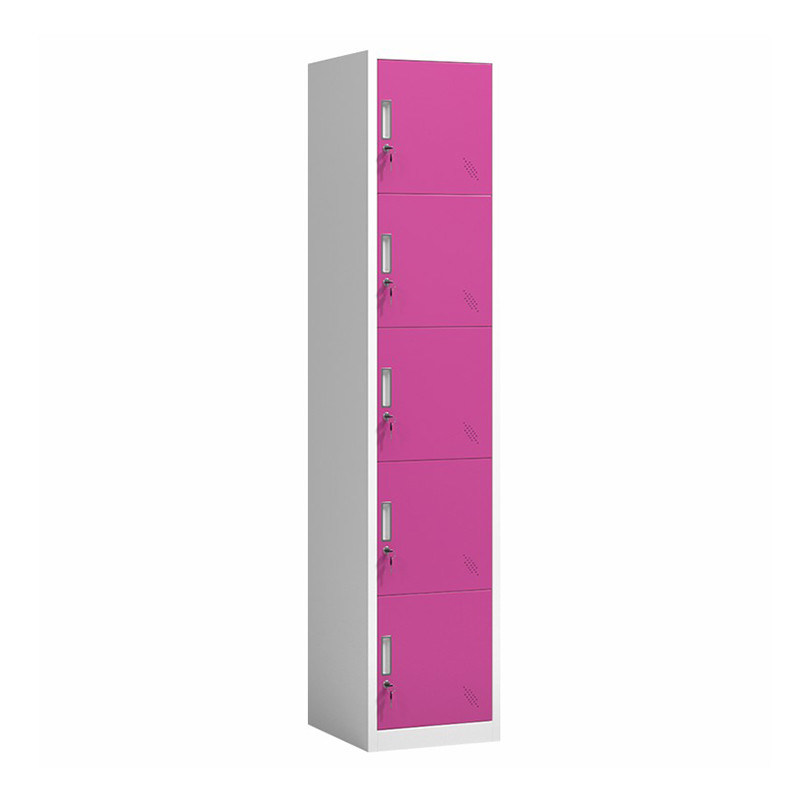 Colorful 5 Doors Lockable Storage Locker Metal Containment