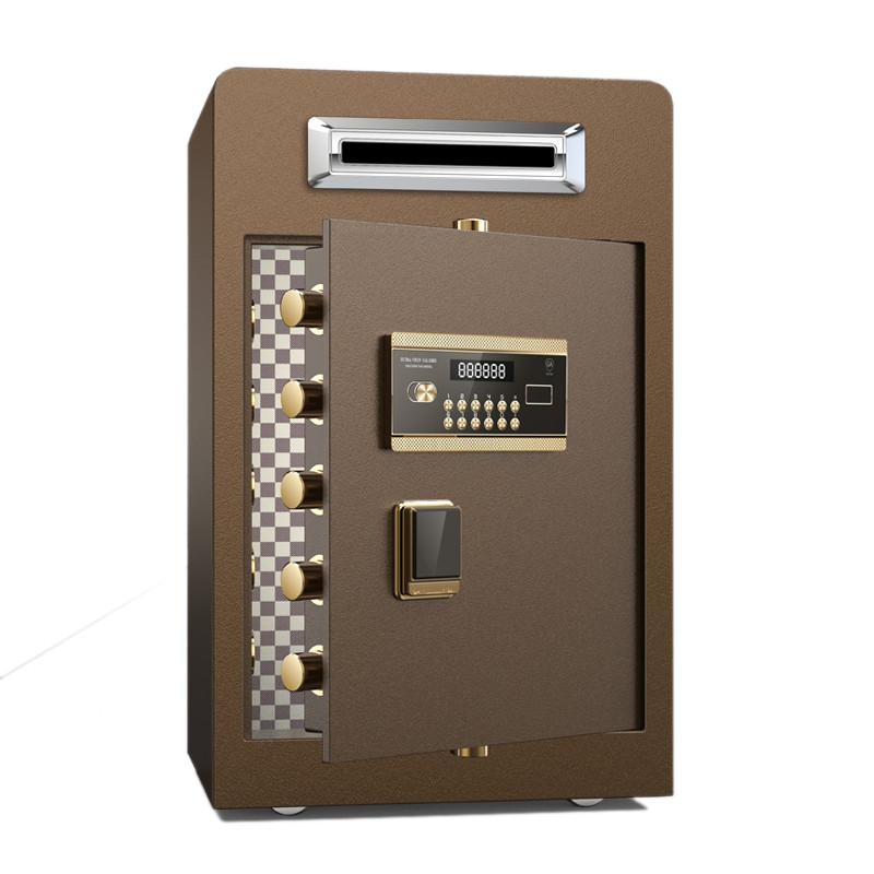 Brown Drop Slot Under Counter Security Safe Box Electronic Digital Coin ...